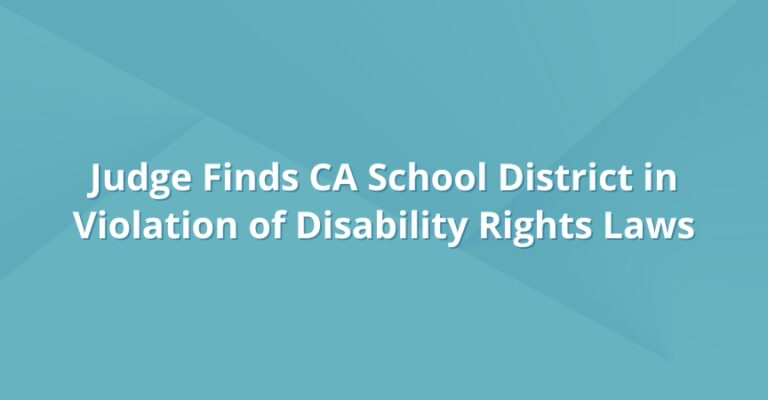CA School District in Violation of Disability Rights Laws